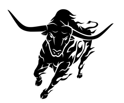 Charging Bull Outline