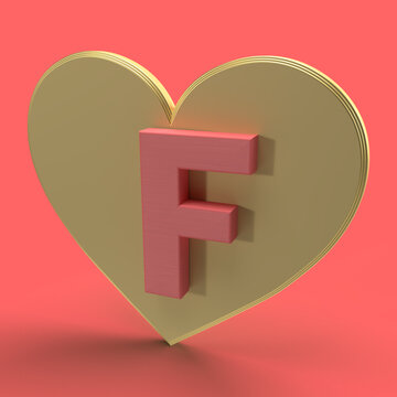 Letter F In Heart Wallpaper