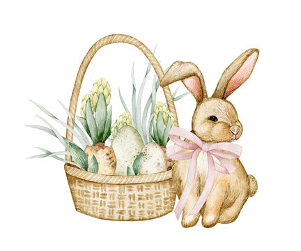 Vintage Easter Basket Clipart