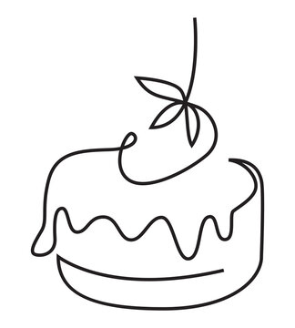 Cake Continuous Line Images – Browse 4,250 Stock Photos, Vectors, and ...