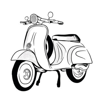 Vespa Drawing Template
