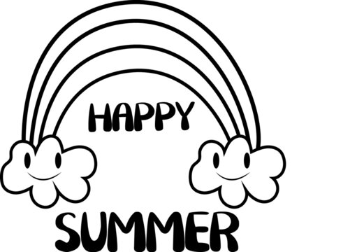 Happy Summer Coloring Page