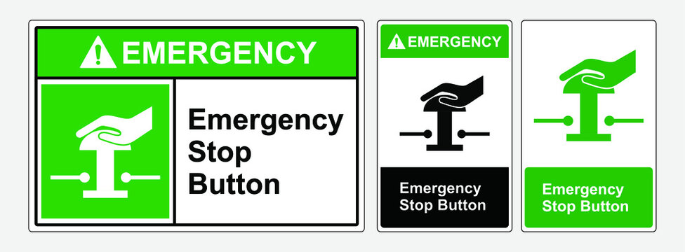 Emergency Stop Button Sign