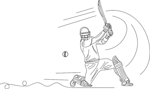 Cricket Match Sketch