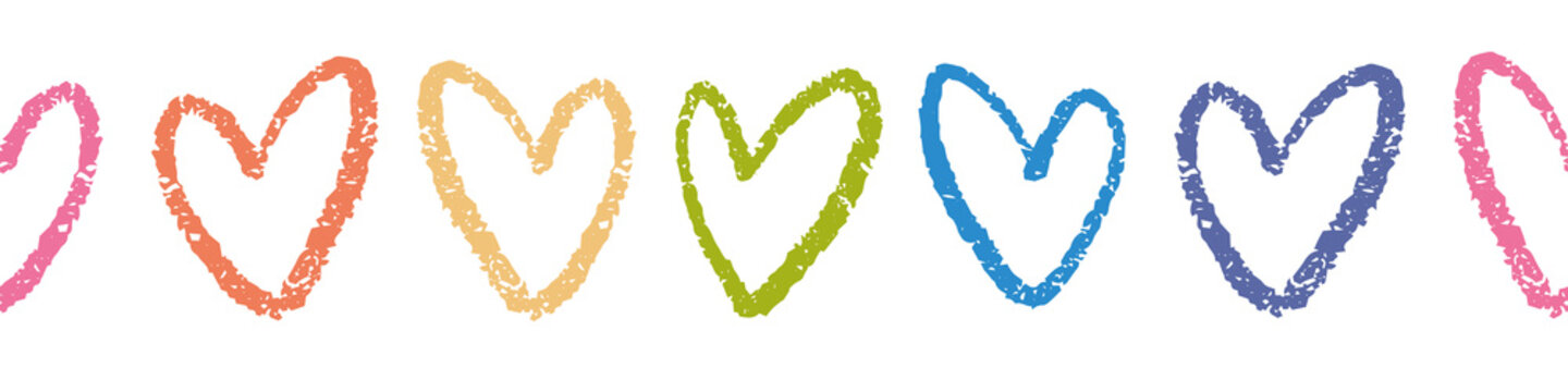 Rainbow Heart Border Clip Art