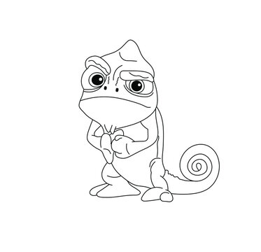 Tangled Chameleon Coloring Page