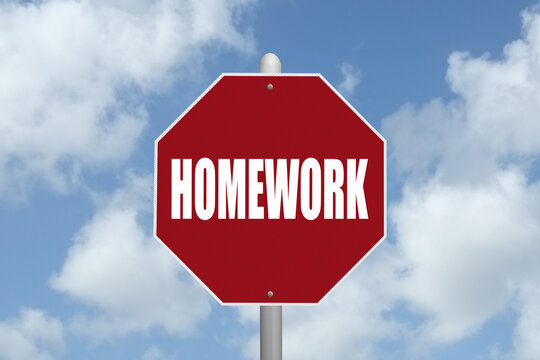 No Homework Sign
