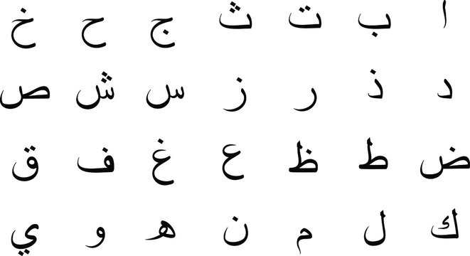 Letters Of The Alphabet Arabic Clipart Black And White - Infoupdate.org