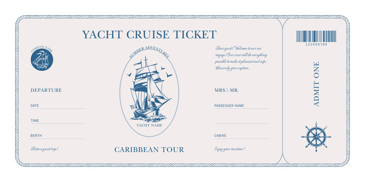 Blank Cruise Boarding Pass Template