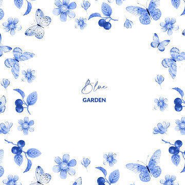 Blue Butterfly Border Designs