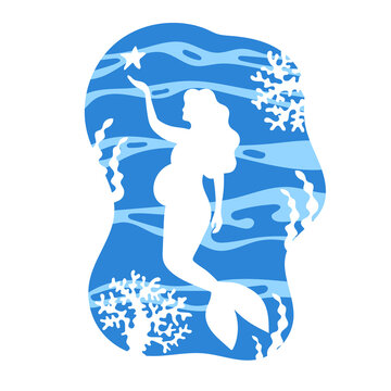 Pregnant Mermaid Silhouette