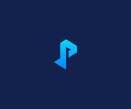 Blue Logo Beginning With P