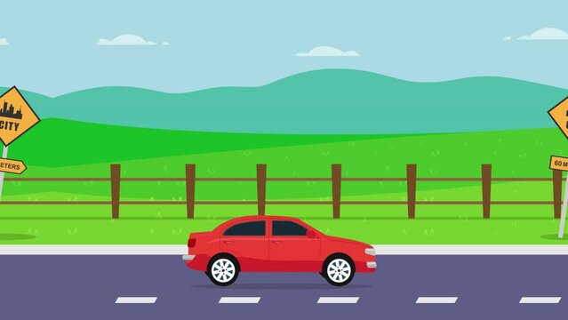 Animated Road Side View