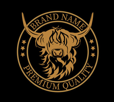 Gold Cow Logo Graphic Design