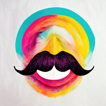 Rainbow Mustache Wallpaper