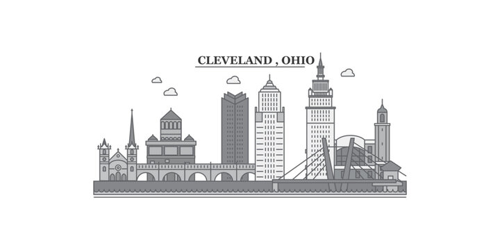 Cleveland Skyline Drawing