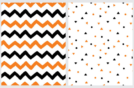 Orange And Blue Chevron Background