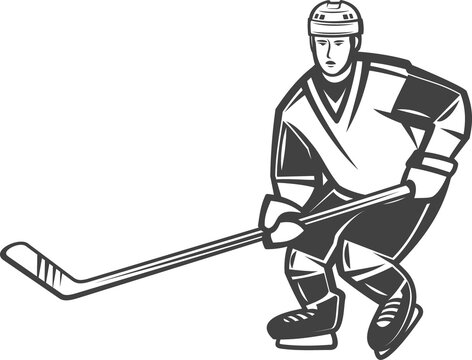 Ice Hockey Clipart Black And White