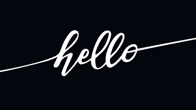 The Word Hello In Black