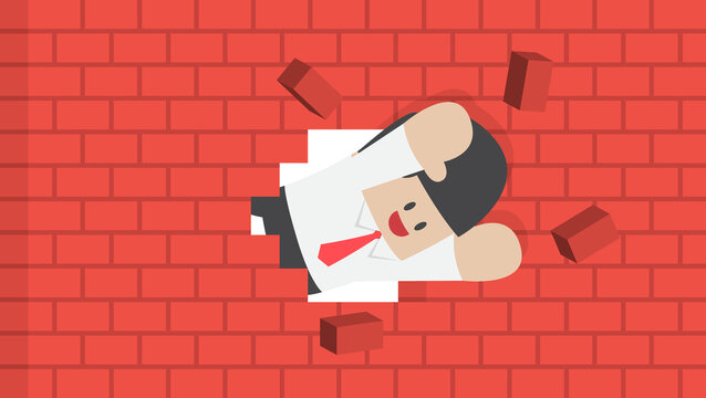 Break Through Wall Cartoon Images – Browse 1,837 Stock Photos, Vectors ...