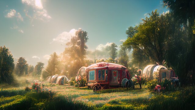 Gypsy Caravan Wallpaper
