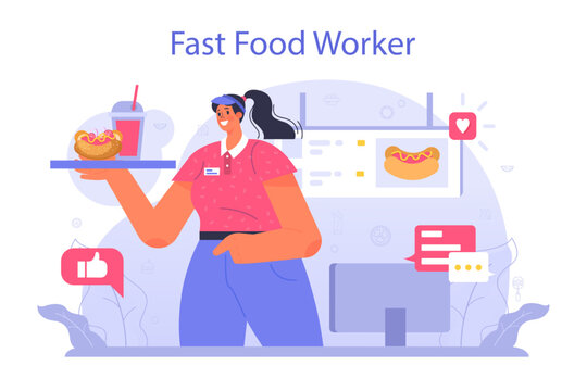 Fast Food Worker Clipart
