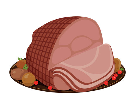 Sliced Ham Cartoon