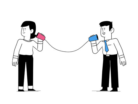 Two People Connect Cartoon Images – Browse 876 Stock Photos, Vectors ...