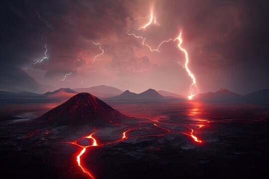 Volcanic Lightning Storm