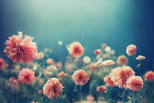 Blue Vintage Flowers Tumblr