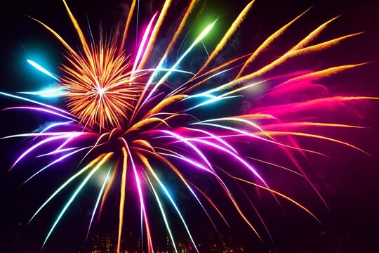 Animated Fireworks Display