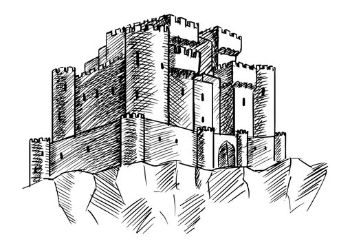 How To Draw A Medieval Castle