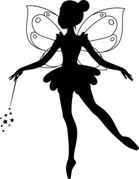 Fairy Clip Art Black And White