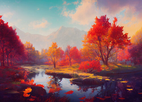 Autumn Landscape Painting