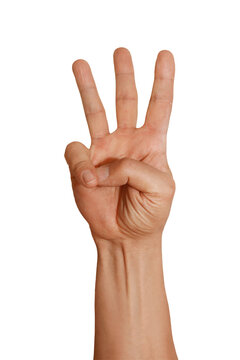 German Way Of Showing Three Fingers Clipart