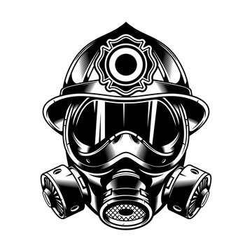 Firefighter Mask Drawing