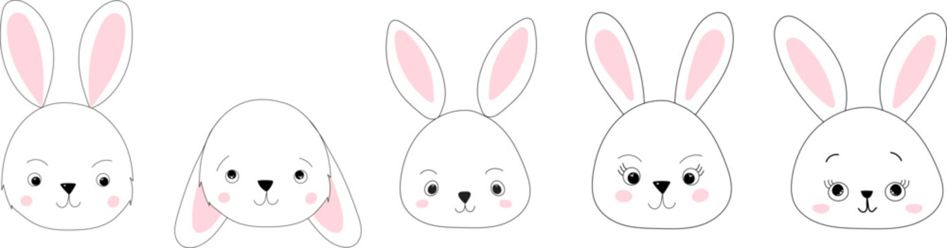 Rabbit Face Outline Images – Browse 6,633 Stock Photos, Vectors, and ...