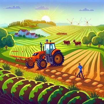 Farm Crops Cartoon