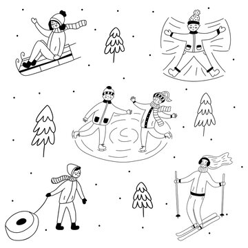 Snow Angel Clip Art Black And White