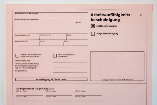 Kaiser Krankenschein Muster