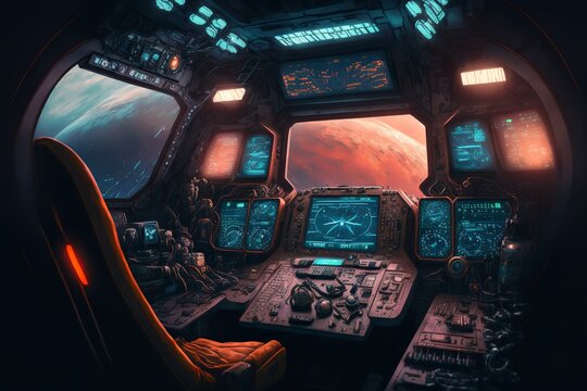 Spaceship Cockpit Concept Art
