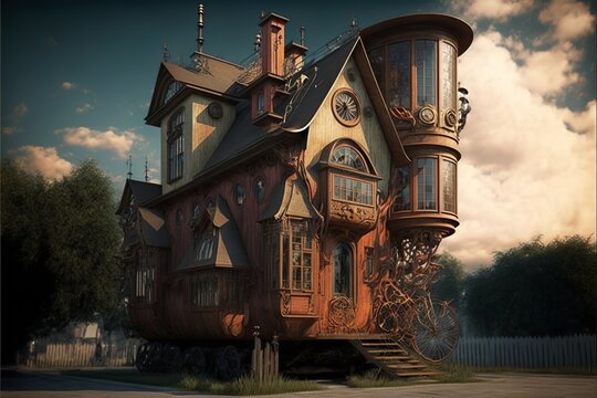 Steampunk House Exterior