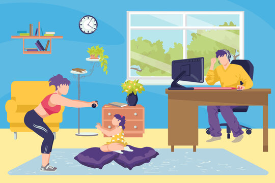 Working Mom Cartoon Images – Browse 1,502 Stock Photos, Vectors, and ...