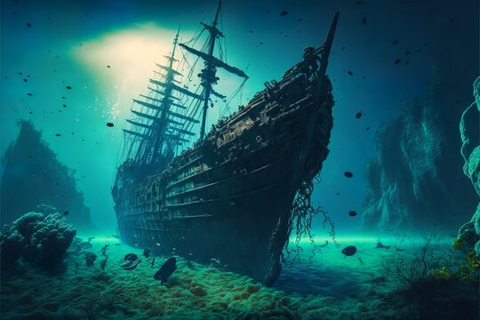 Underwater Shipwreck Wallpaper