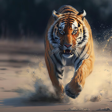 Running Tiger Wallpaper