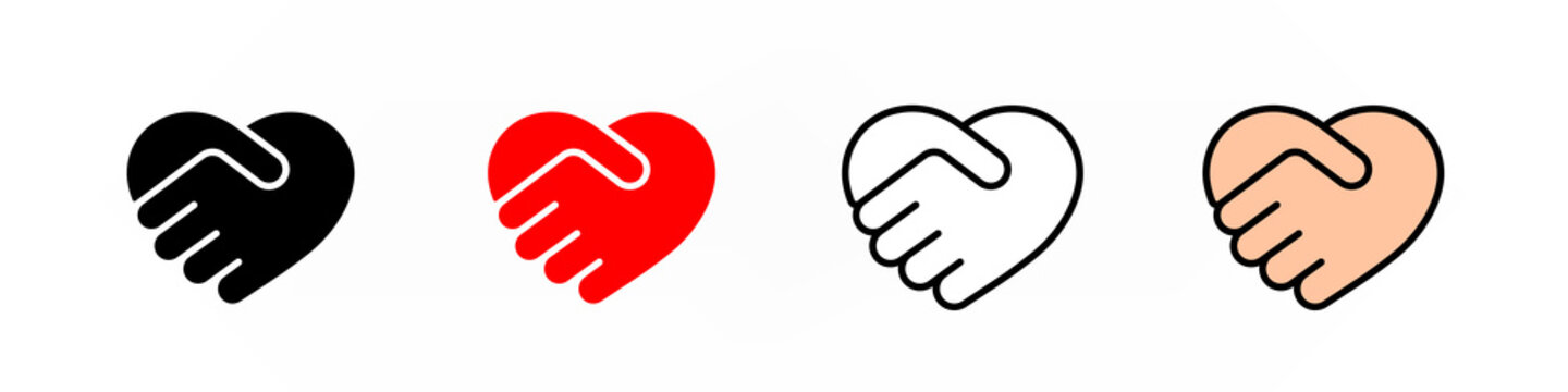 Shaking Hands Heart Logo