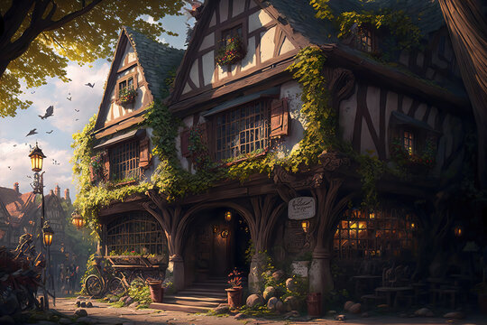 Afbeeldingen over Tavern Exterior – Blader in stockfoto's, vectoren en ...