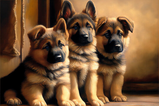 Dog German Shepherd Baby Wallpaper