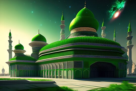 Green Mosque Wallpaper