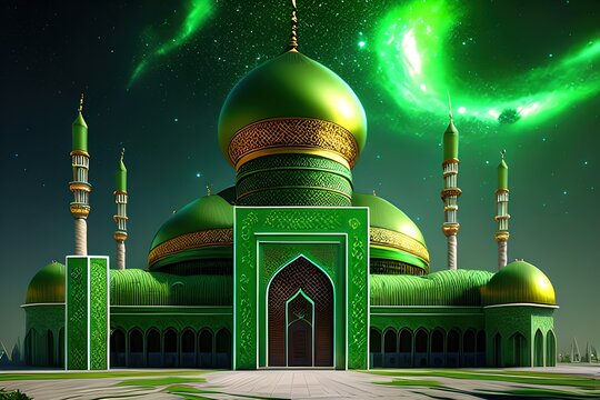 Green Mosque Wallpaper